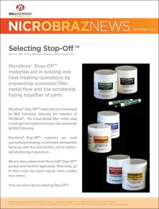Nicrobraz® News - Selecting Stop-Off