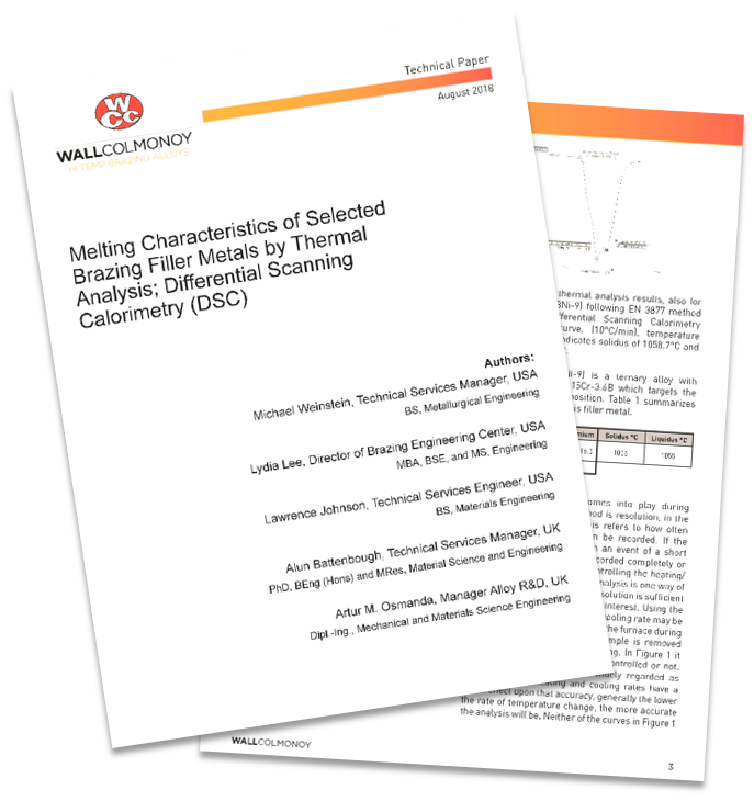 Brazing Tech Paper - Melting Characteristics of Selected Nickel Brazing ...